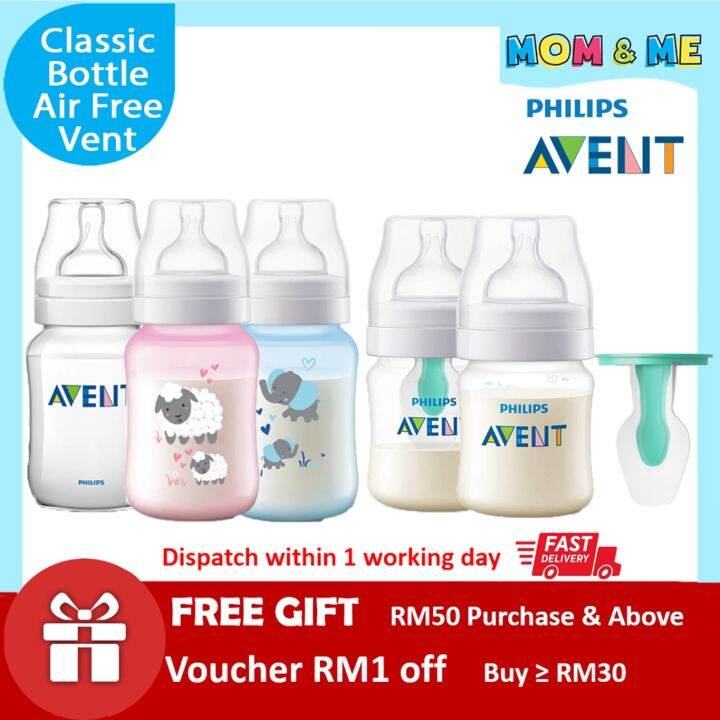 Philips Avent Classic Plus 4oz 150ml 9oz 260ml Baby Milk Bottle 1 ...