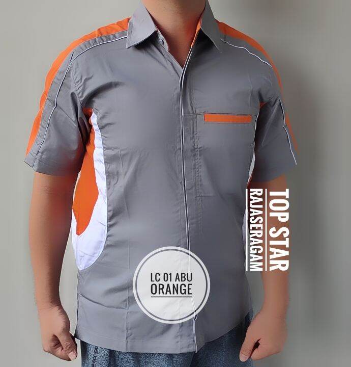 LC Baju Kemeja Seragam Kerja Kombinasi Drill Werpak Kantor Dinas PDH ...