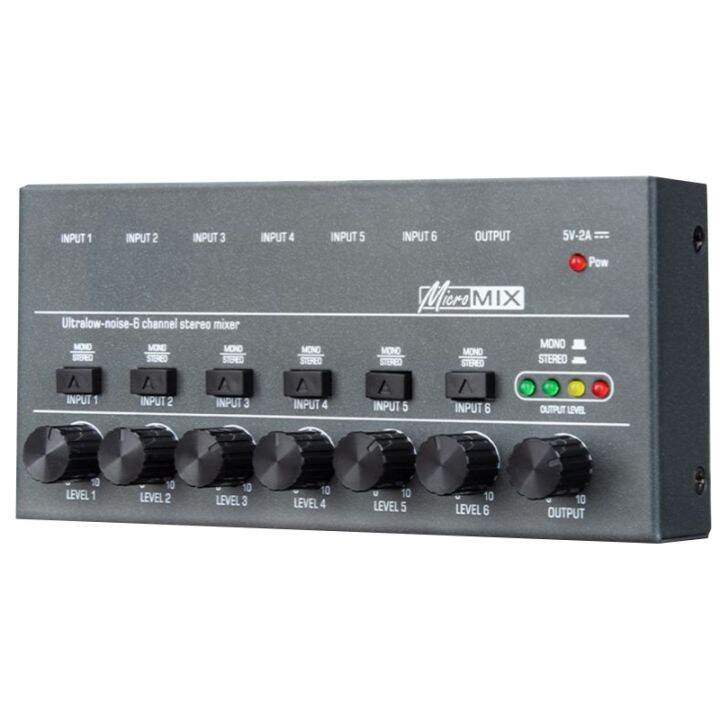 Ultra Low-Noise 6-Channel Line Mixer มินิมิกเซอร์เสียง USB Powered Mixer สำหรับเครื่องมือ ...