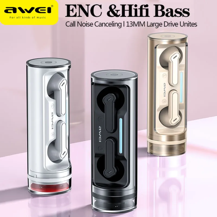 Awei T77 ENC 4 Mics Bluetooth earphone V5.3 Bluetooth Wireless ...