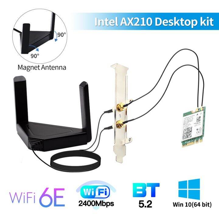 Wi Fi 6E AX210 (Gig ) Desktop Kit 5374Mbps Wireless With Intel AX210NGW 2.4G/5G/6Ghz 802.11ax ...