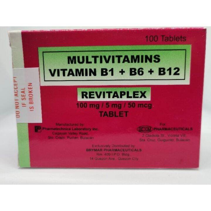 Vitamin B Complex 100tab/1box generic of pharex b and neurobion | Lazada PH