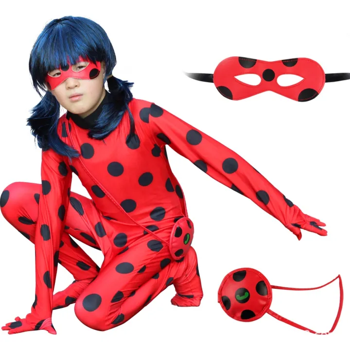 Ladybug Girl Costume Cosplay Anime Reddy Black Cat Noel One-piece ...