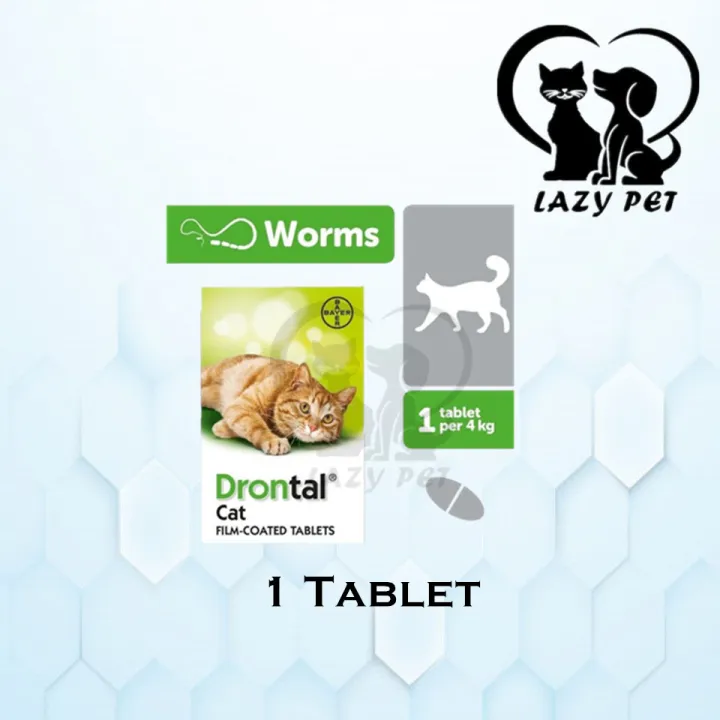 Original Bayer Elanco Drontal Cat Deworm Tablet / Ubat Cacing Kucing (1 ...