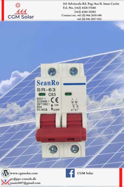 Solar DC Breaker MCB for PV voltage up to 500V 10A - 20A - 32A - 63A ...