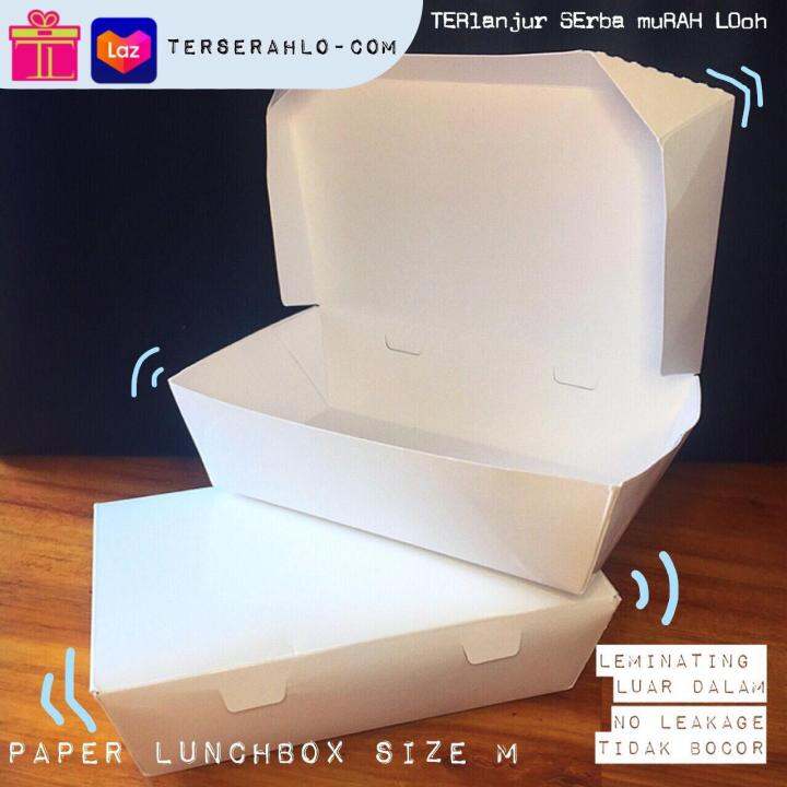 50 Pcs - Paper Lunch Box - Kotak Makan Kertas - Box Take Away | Lazada ...