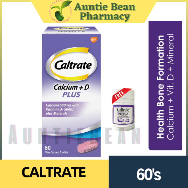 CALTRATE 600 PLUS TABLET ( 60 Tablets ) (EXP: 03/2024) [ CALCIUM ...