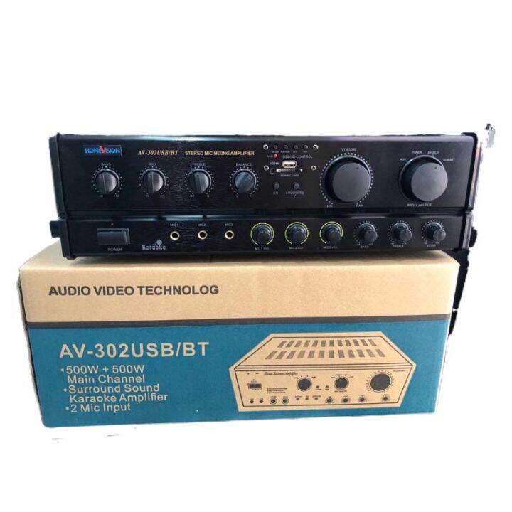HOME vision amplifier Av-302 USBBluetooth 300watts x2 | Lazada PH