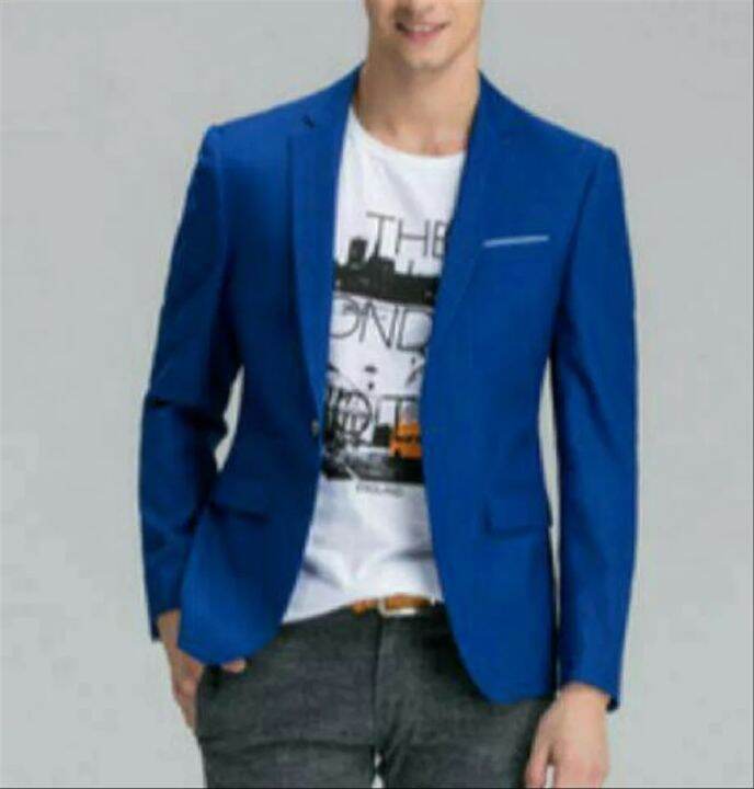 Blezer Korea,Jas Warna Biru,Blezer Pria Biru,Jas Murah Berkwalitas | Lazada Indonesia