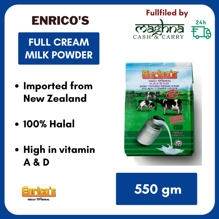 Enrico's Full Cream Milk Powder (Susu Tepung Penuh Krim) - 1 Pack (550 gm) | Lazada