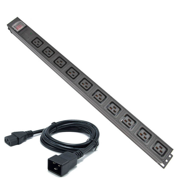 PDU Power Strip C19 Socket Distribution Unit Cabinet 10 Way AC Socket Aluminum alloy shell iec ...