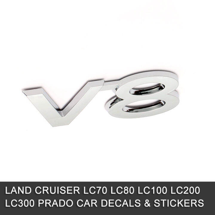 1pcs ABS Chrome V8 Logo Car Emblem Auto Decorative Badge Sticker Decal ...