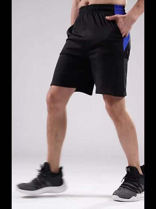 hksh กางเกงขาสั้นกีฬาตาข่ายแห้งเร็วสำหรับผู้ชายฤดูร้อนสไตล์อเมริกันแมท ...