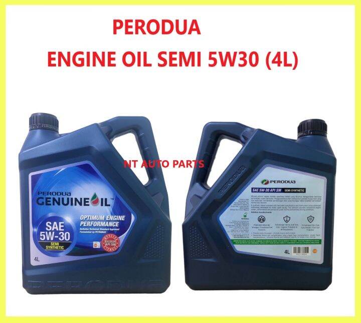 ORIGINAL PERODUA SEMI 5W30 5/30 4L ENGINE OIL MINYAK HITAM MYVI ALZA ...