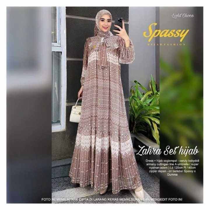 SL Zahra set New. Marita set gamis set dengan Pashmina segi 4 Ready ...