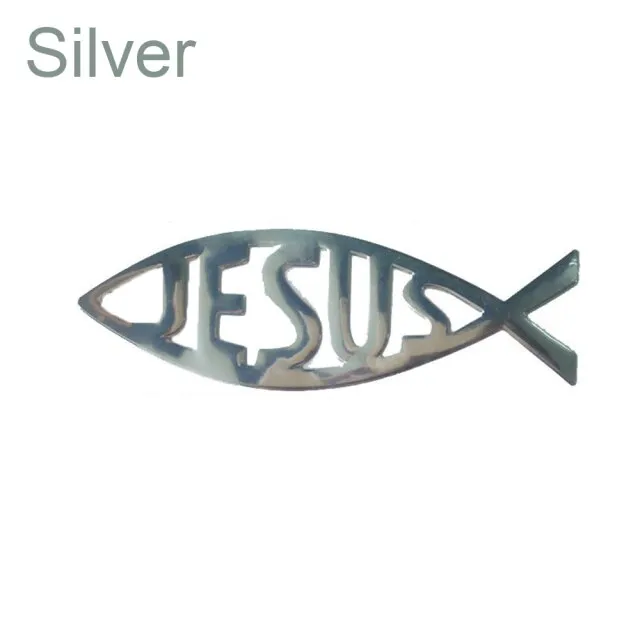 New 3D Christian Jesus Fish Symbol Logo Car Emblem Badge Sticker Decal ...