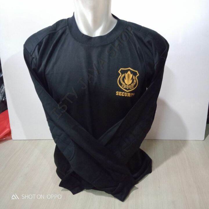Kaos security hitam panjang logo kuning | Lazada Indonesia