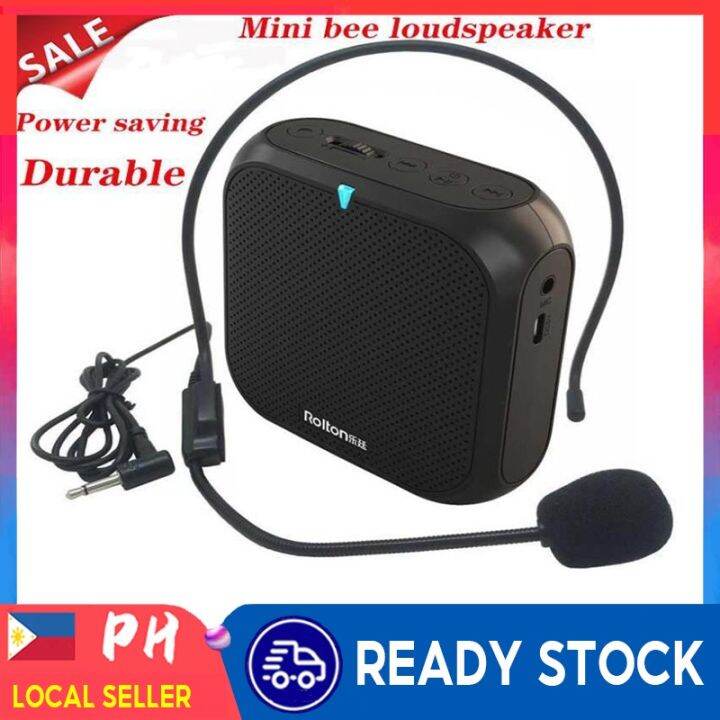 Mini Portable Voice Amplifier Megaphone Booster with Wired Microphone ...
