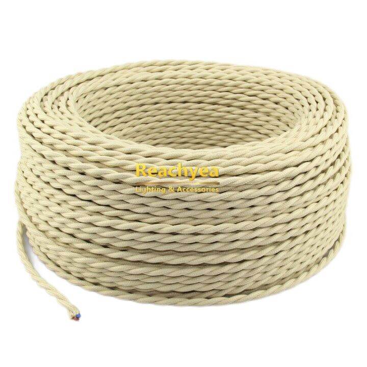 2 Core 0.75Mm2 Vintage Twisted Cable Fabric Cloth Covered Lamp Cord ...