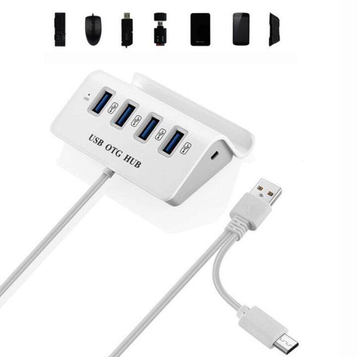 4 Port Micro USB Type C Hub High Speed OTG Hub Multi USB2.0 Splitter ...