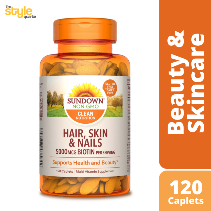 [AUTHENTIC] Sundown Hair, Skin & Nails - 5000mcg Biotin Per Serving ...