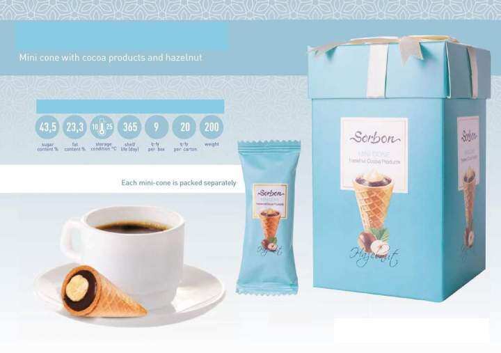 🍀Sorbon Mini Cone Hazelnut 200g Products of IRAN Halal | Lazada