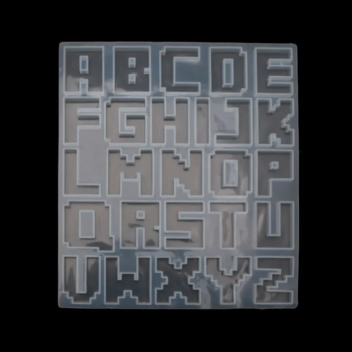 Pixel Letters Epoxy Resin Casting Mold Alphabet Keychain Pendant ...