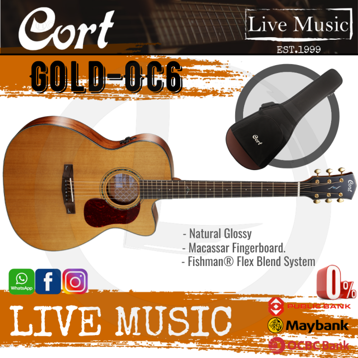 Cort Gold-OC6 - Acoustic Guitar with Gig Bag - Natural Glossy (Gold OC6 ...