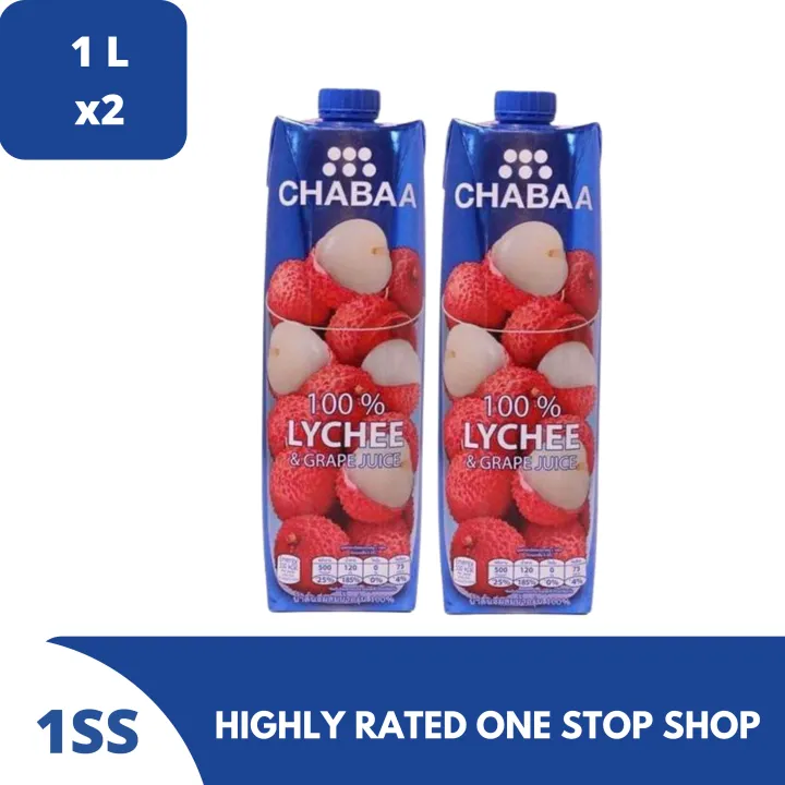 Chabaa 100% Lychee & Grape Juice, 1L set of 2 | Lazada PH