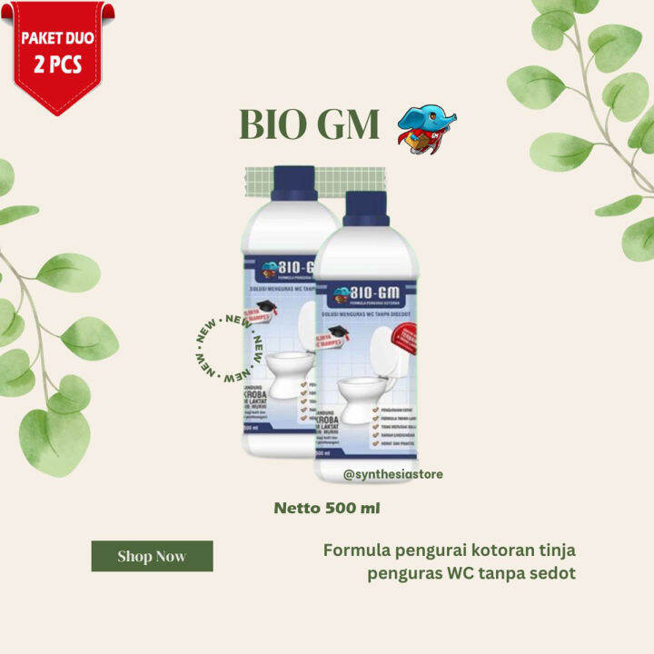 2 Botol BIO GM Obat WC Mampet ORI Bakteri Pengurai Kotoran Tinja Toilet ...