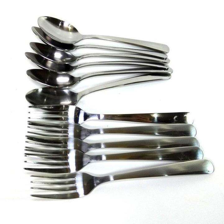 ELEGANT Sendok Garpu Makan Stainless Steel Tebal 12 Pc - Premium ...