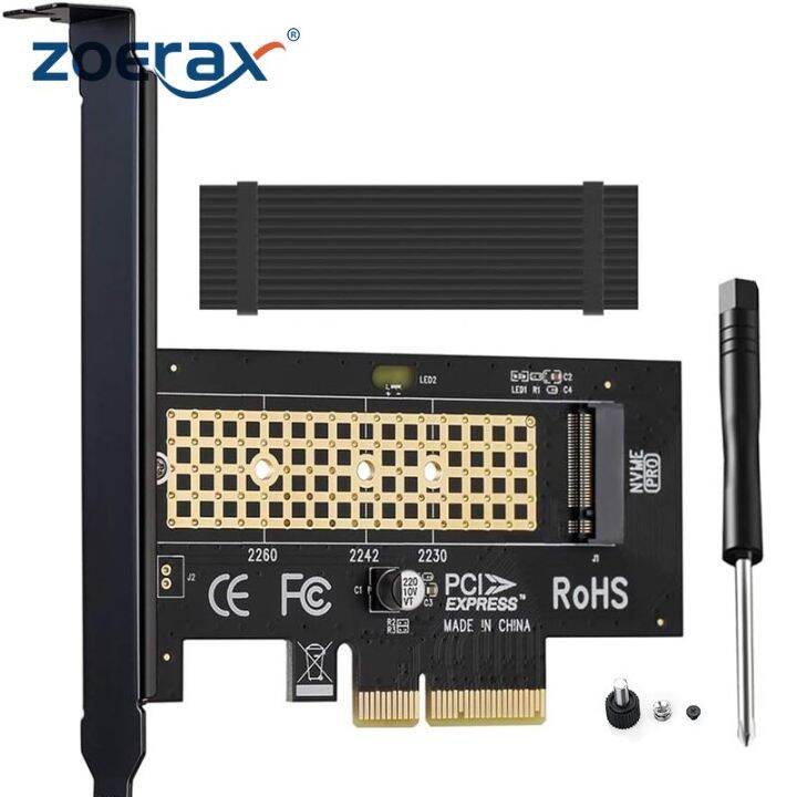 ZoeRax M.2 PCIe to NVMe Adapter with Aluminum Heatsink, 64Gbps PCIe4.0 ...