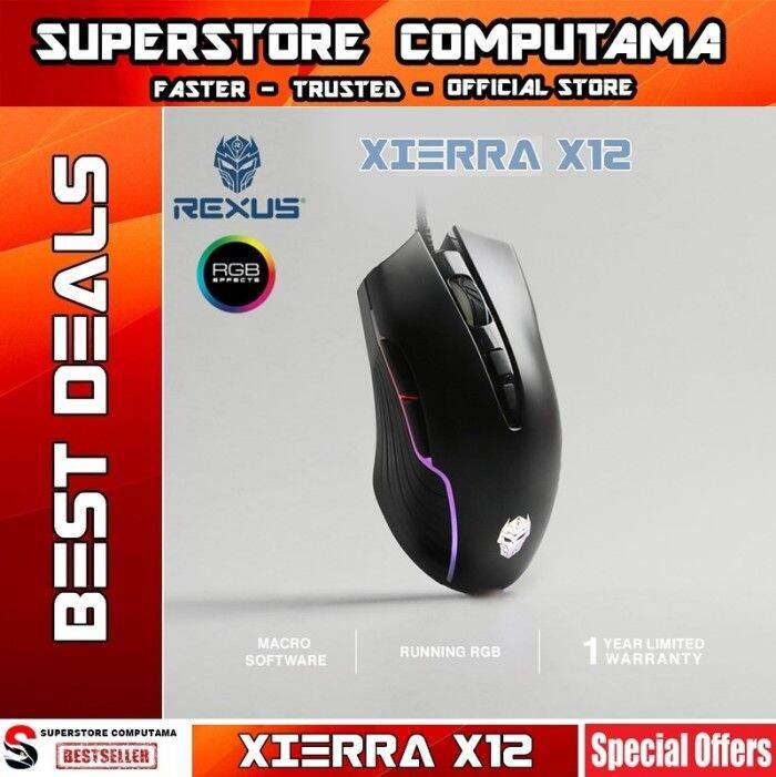 Rexus Xierra X12 - RGB Gaming Mouse | Lazada Indonesia