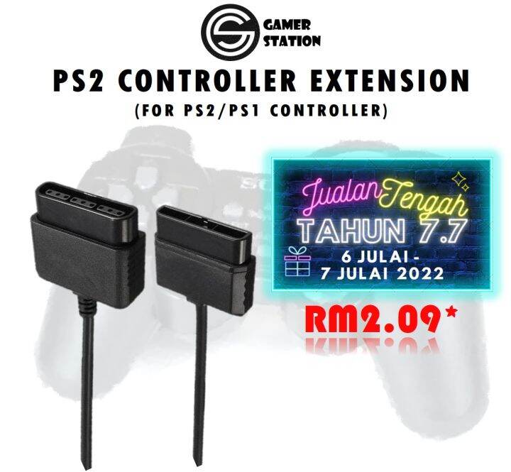 PS2 Controller Extension Cable PlayStation 2 PS1 1.8m Controller Extension Cable Cord | Lazada