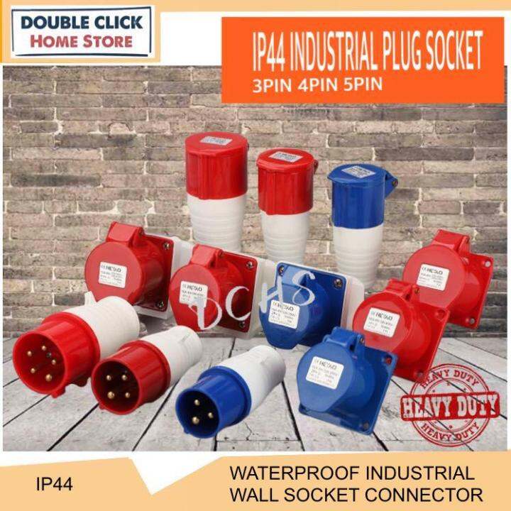 IP44 Weatherproof Industrial Plug Industrial Wall Socket Connector Socket 16A 32A 3 Pin 4 Pin 5 ...