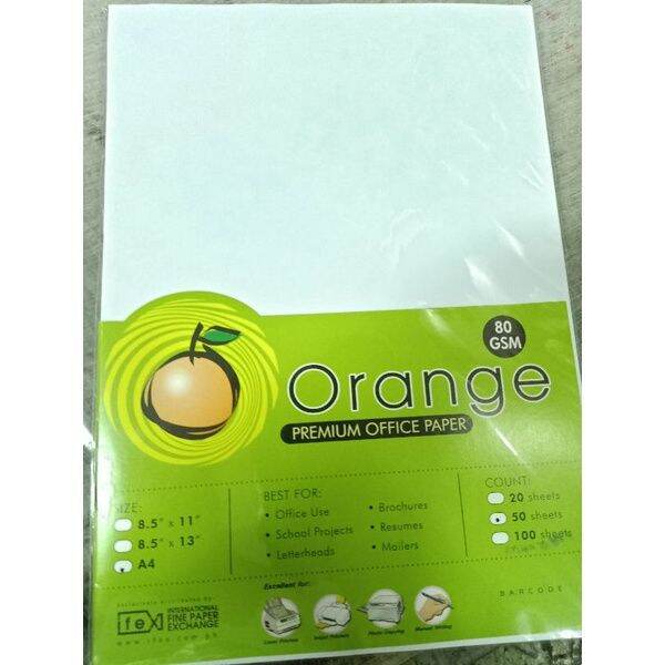 Orange Bond Paper A4 Size 80 gsm 50 sheets | Lazada PH