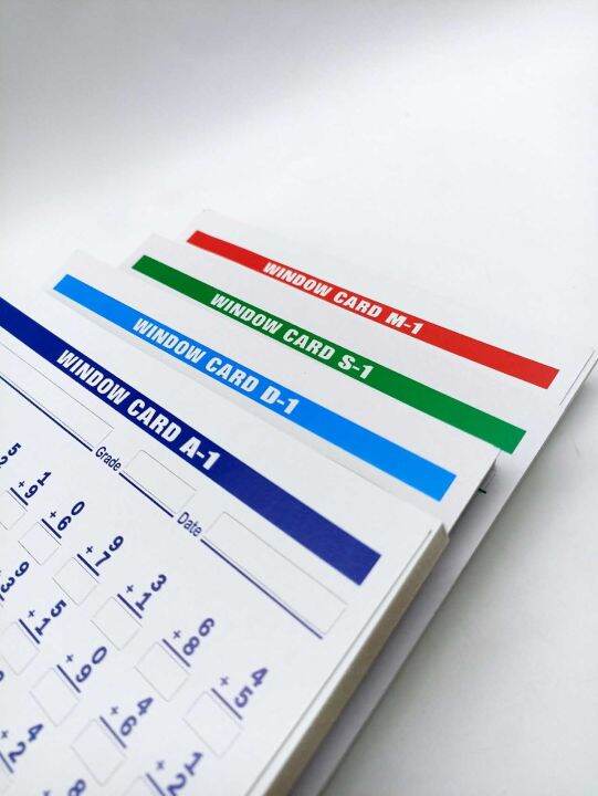 50pcs 1ream Window card M-1 S-1 A-1 D-1 4FRACTION Math card | Lazada PH