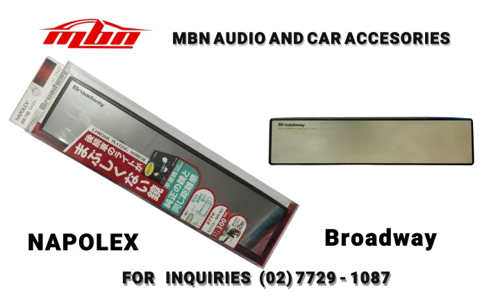 Original Broadway Wide Inside Rear View Mirror 300mm Chrome Plating ...