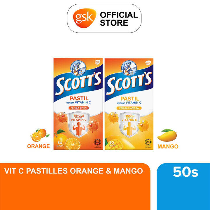 Scott's Vitamin C Pastilles Children Supplement - Orange + Mango (2 x ...