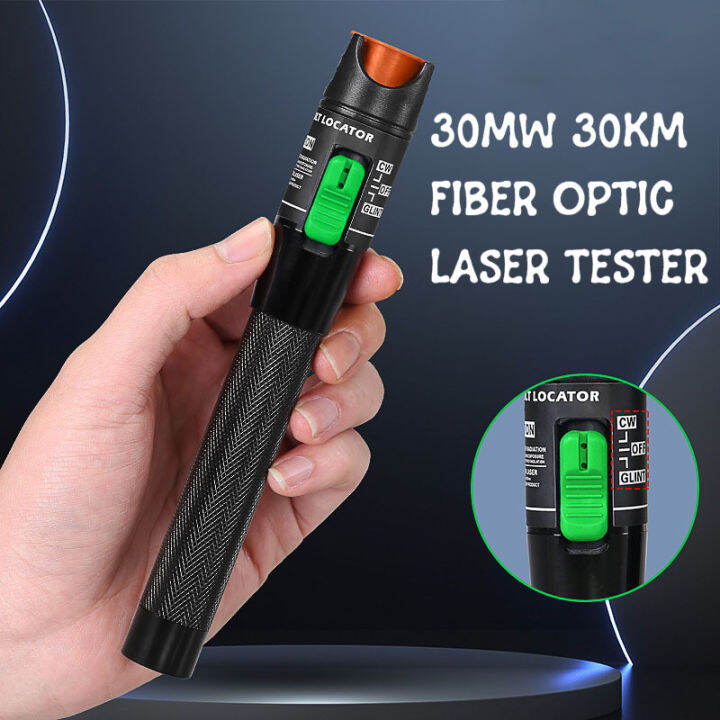 30mW 30km Fiber Optic Laser Tester Visual Fault Locator Red Light Pen ...