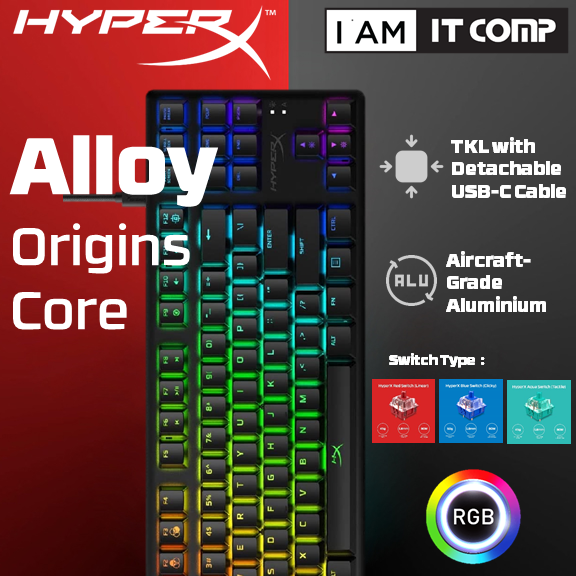 HyperX Alloy Origins Core Mechanical HyperX Blue Switch ( 4P5P2AA#ABA ...
