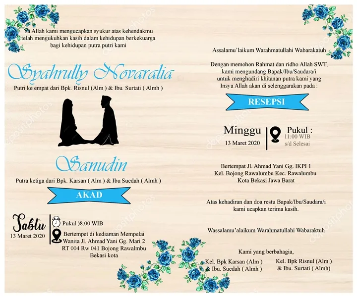 (per 50 pcs) Cetak Print Undangan Pernikahan Termurah Unik Simple ...