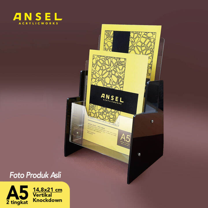 ANSEL Tempat Brosur Akrilik / Flyer Holder Tingkat - A5 Ver -Tipe C 2 ...