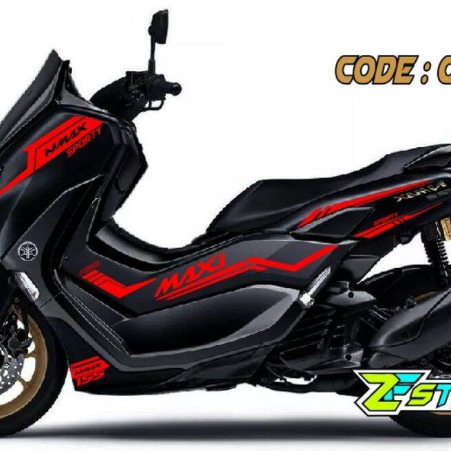 STIKER CUTTING NMAX BARU BODY HITAM KODE 025 MERAH MURAH | MERIAH ...