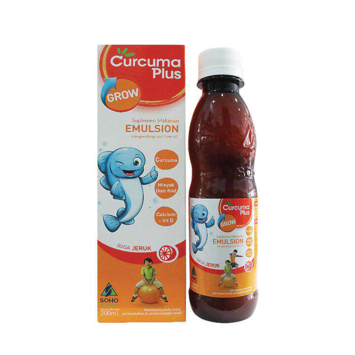 Curcuma Plus Grow Emulsion Rasa Jeruk Isi 200 mL | Lazada Indonesia