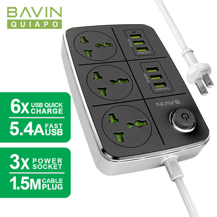 BAVIN 5.4A Fast Universal Charger USB Output HUB PC588 w/ 3 Power ...