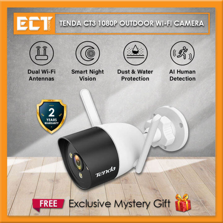 Tenda CT3 1080P Outdoor Wi-Fi Camera with Smart Night Vision, AI Human ...