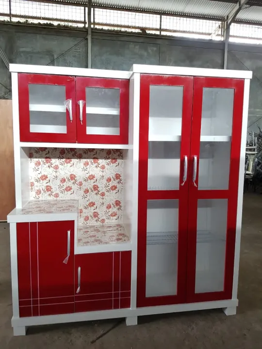 Rak Piring Lemari Piring Lemari Makan 4 Pintu Amanda | Lazada Indonesia