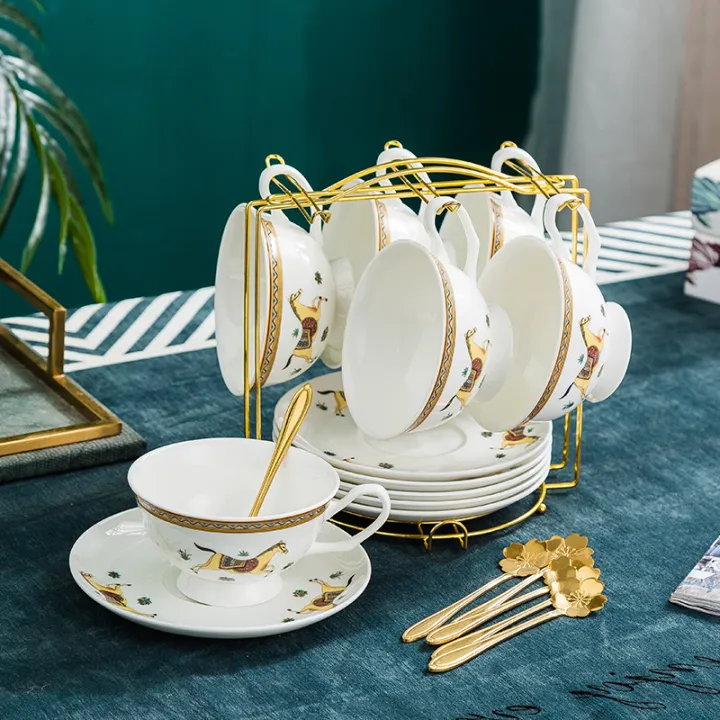 European luxury Hermes coffee cups and saucers 12-piece set ceramic ...