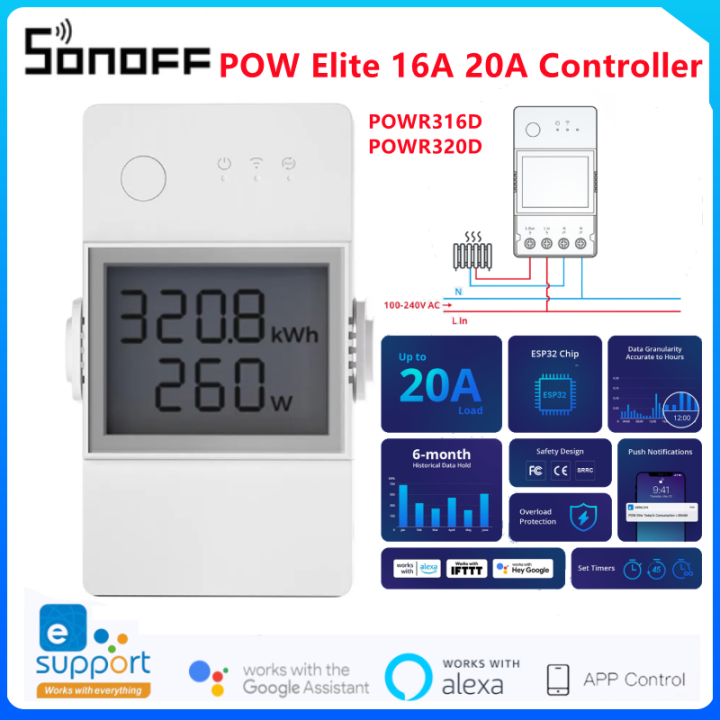 SONOFF POW Elite Wifi Intelligent Switch Energy Power Consumption ...